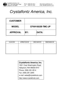 Crystalfontz America, Inc. - Introduction to Engineering | ENGR 100 - Docsity