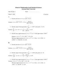 9 Problems on Calculus for Engineers I - Quiz 2 | MAT 265 - Docsity