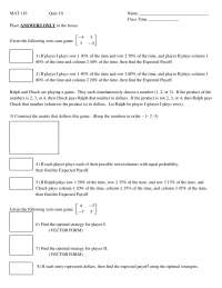 Sample Questions on Finite Mathematics - Quiz 10 | MAT 119 - Docsity