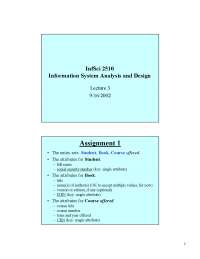 Lecture Slides on Entity-Relationship Model | INFSCI 2510 - Docsity