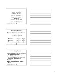 How Many Factors - Lecture Slides | STAT 530 - Docsity