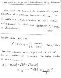 Differential Equations with Discontinuous Forcing Functions | MATH 267 - Docsity