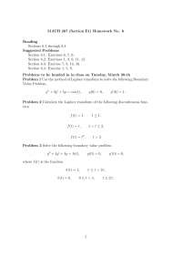 Differential Equation and Transforms - Homework Six Questions | MATH 267 - Docsity