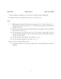 Introduction to Combinatorics - Homework 3 with Solutions | MATH 304 - Docsity