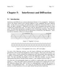 Interference and Diffraction - Experiment 5 | PHYSICS 341 - Docsity