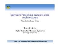 Software Pipelining on Multi-Core Architectures | CISC 879 - Docsity