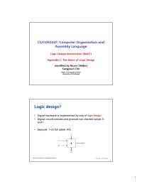 Logic Design in Computer Organization and Assembly Language | CS 0447 ...