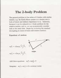 The 2 Body Problem - Solar System Astronomy | ASTRO 342 - Docsity