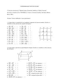 Álgebra Linear - Exercícios Vetores - Docsity