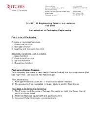 Introduction to Notes on Packaging Engineering | 440 100 - Docsity