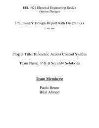 Preliminary Design Report with Diagram - Project Work | EEL 4924 - Docsity