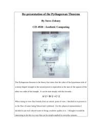 Representation of the Pythagorean Theorem – Aesthetic Computing | CIS 4930 - Docsity