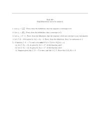 Problem Set 1 - Introduction to Proof | MATH 307 - Docsity