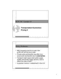 Pricing II - Transportation Economics - Lecture Slides | ECN 145 ...