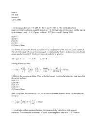 Solved Problems on Physics with Calculus II - Exam | PHY 2049 - Docsity