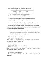 Midterm Exam with Questions - Game Theory | ECON 309 - Docsity