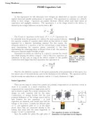 Capacitors Laboratory Experiment - General Physics II | PH 102 - Docsity