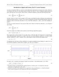 Introduction to Signals and Systems, Part IV: Lecture Summary | EEL 3135 - Docsity