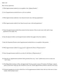 Exam Study Questions - Social Choice Mathematics | MGF 1107 - Docsity