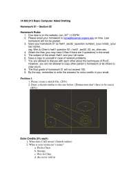 Questions for Homework 1 - Basic Computer Aided Drafting | 650 215 - Docsity