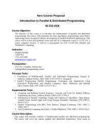 Introduction to Parallel and Distributed Programming - Project | 332 451 - Docsity