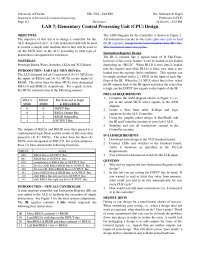 Elementary Central Processing Unit Design - Lab 7 | EEL 3701 - Docsity
