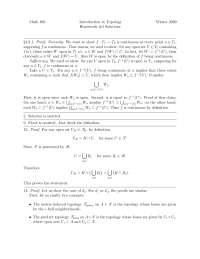 Homework 4 Solutions - Introduction to Topology | MATH 490 - Docsity