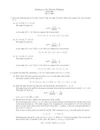 Solutions to Practice Problems - Multivariable Calculus | MATH 2500 - Docsity
