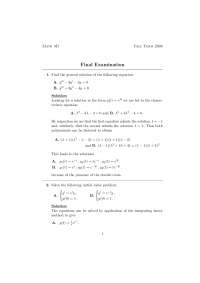 Elementary Differential Equations - Final Exam with Solutions | Math 3 ...