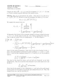 Solutions for Quiz 5 - Calculus | Math 2 - Docsity