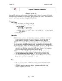 Practice Exam 4C Questions - Organic Chemistry I | CHEM 210 - Docsity