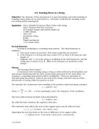 Standing Waves on a String - Experiment 12 | PHYS 250 | Lab Reports Physics - Docsity