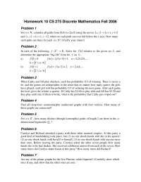 Homework 10 Sample Questions - Discrete Mathematics | CS 275 - Docsity