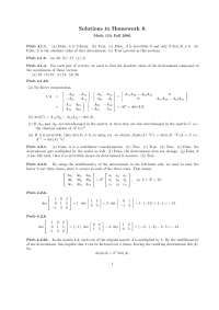 Linear Algebra - Homework 8 Solutions - Fall 2006 | MATH 110 - Docsity