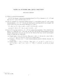 3 Questions Solved for Quiz 5 - Introduction to Abstract Algebra | MATH 113 - Docsity