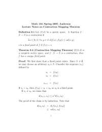 Notes on Contraction Mapping Theorem - Introduction to Analysis | MATH ...
