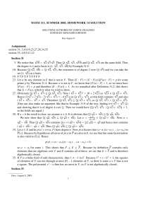 Homework 14 Solutions for Introduction to Abstract Algebra | MATH 113 - Docsity