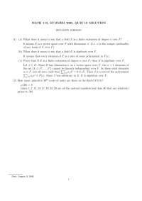 Quiz 12 Solutions - Introduction to Abstract Algebra | MATH 113 - Docsity