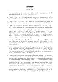 12 Questions for Introduction to Abstract Algebra - Assignment | MATH 113 - Docsity
