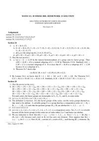 Solutions for Homework 15 | Introduction to Abstract Algebra | MATH 113 - Docsity