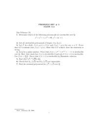 Problem Set 5 - Abstract Algebra | MATH 114 - Docsity