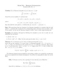 Solved Theorems on Riemann Integration - Handout 9 | MATH 554 - Docsity