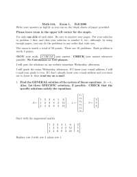 Linear Algebra - Midterm Exam 1 Questions | MATH 544 - Docsity