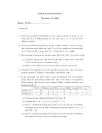 Practice Exam 4 - Finite Mathematics | MATH 170 - Docsity