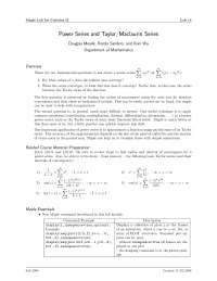 Power Series and Taylor Series - Calculus II - Lab 14 | MATH 142 - Docsity