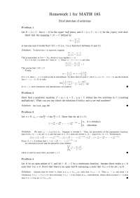 4 Practice Problems for Assignment 1 - Introduction to Complex Analysis | MATH 185 - Docsity