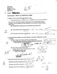 65 Multiples Choice Questions with Solution of Mathematics Liberal | MGF 1106 - Docsity