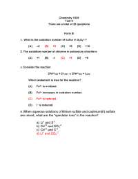 Test 2 Solutions - General Chemistry | CHEM 1035 - Docsity