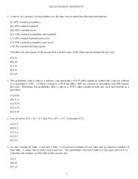 Exam Sample Questions for Actuarial Mathematics 1 | MAP 4172 - Docsity