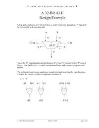 32 Bit ALU Design Example | Computer Architecture | ECEN 4243 - Docsity